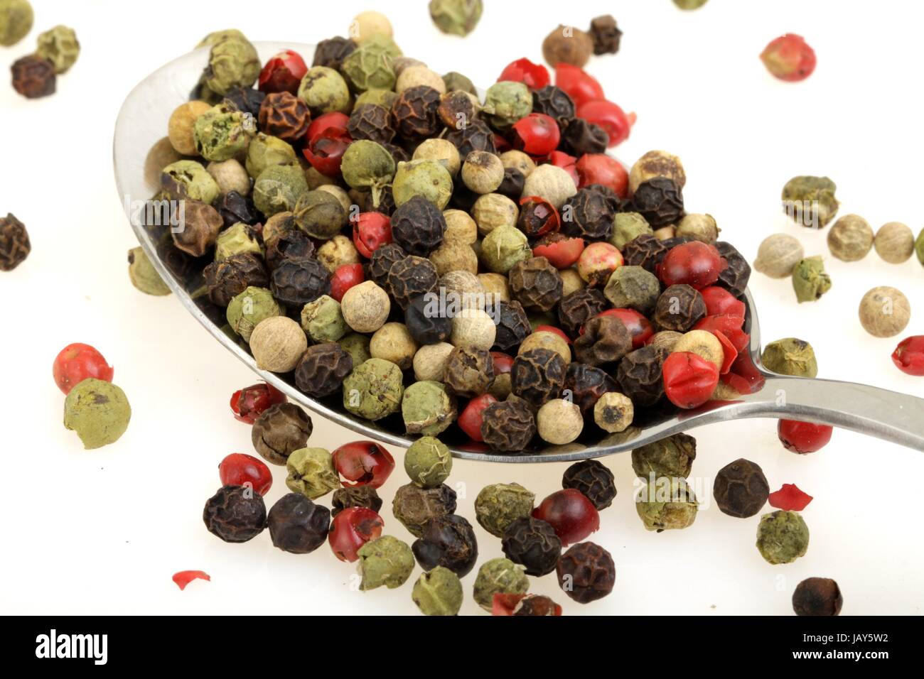 colorful pepper photographed on a spoon Stock Photo - Alamy