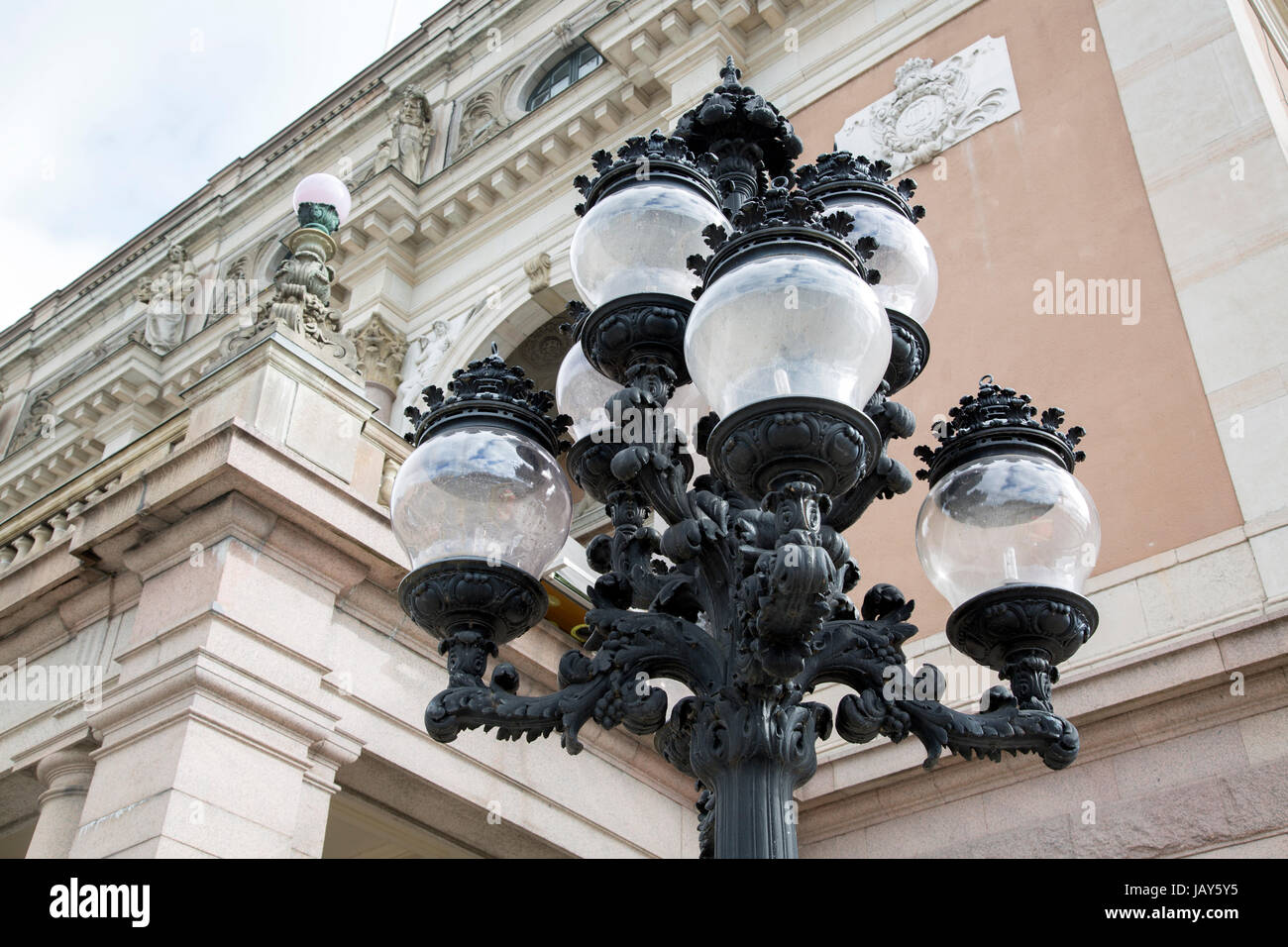Lamppost outside Opera House, Stockholm; Sweden Stock Photo - Alamy