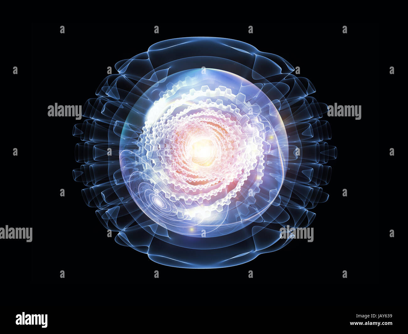Wave Particle series. Design made of fractal spherical patterns and ...