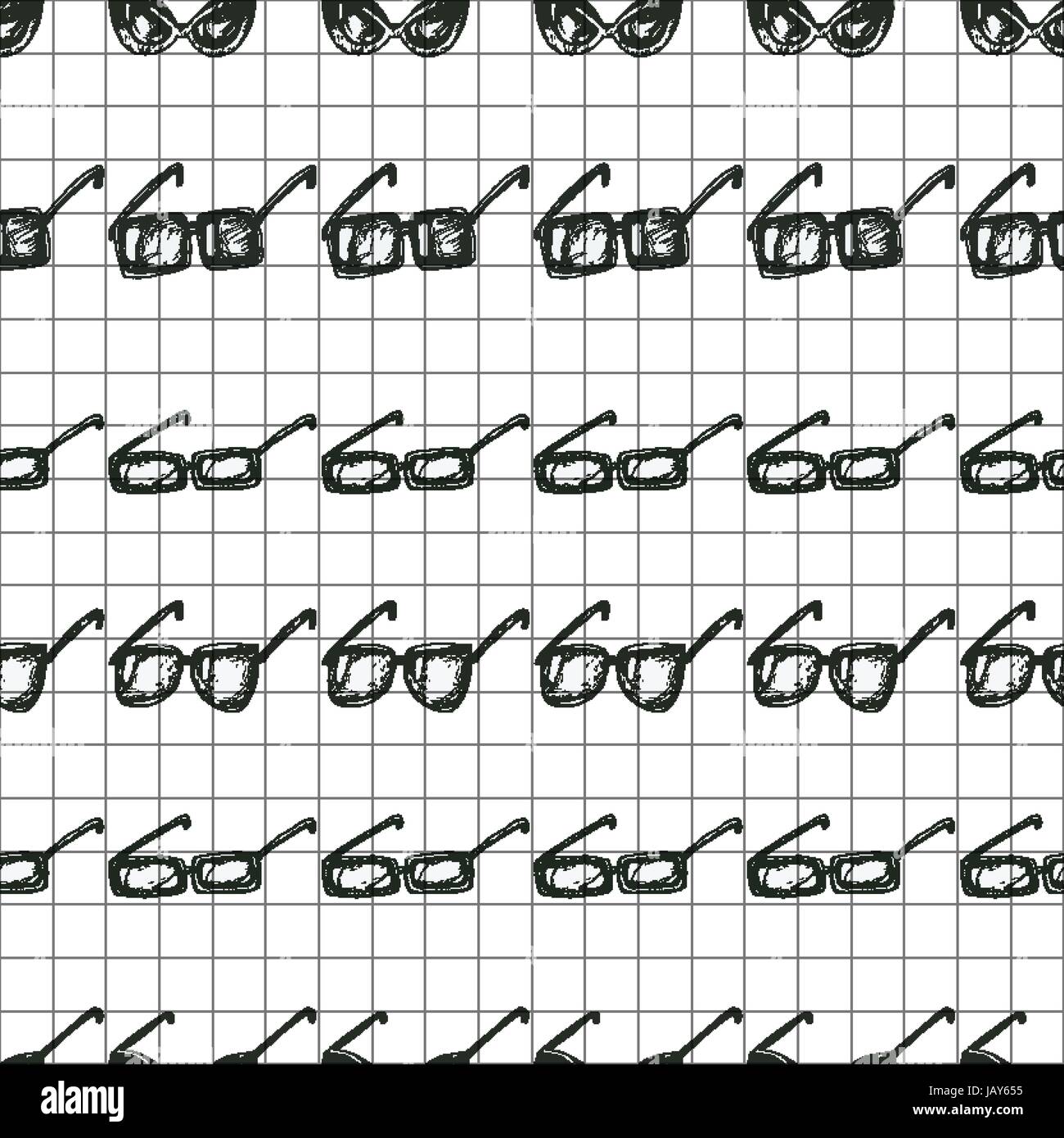 Different glasses types seamless pattern, hand drawn doodle style ...