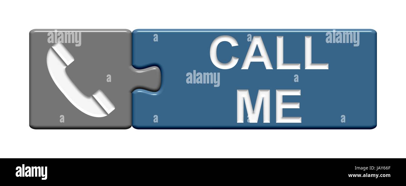 puzzle button: call me Stock Photo - Alamy