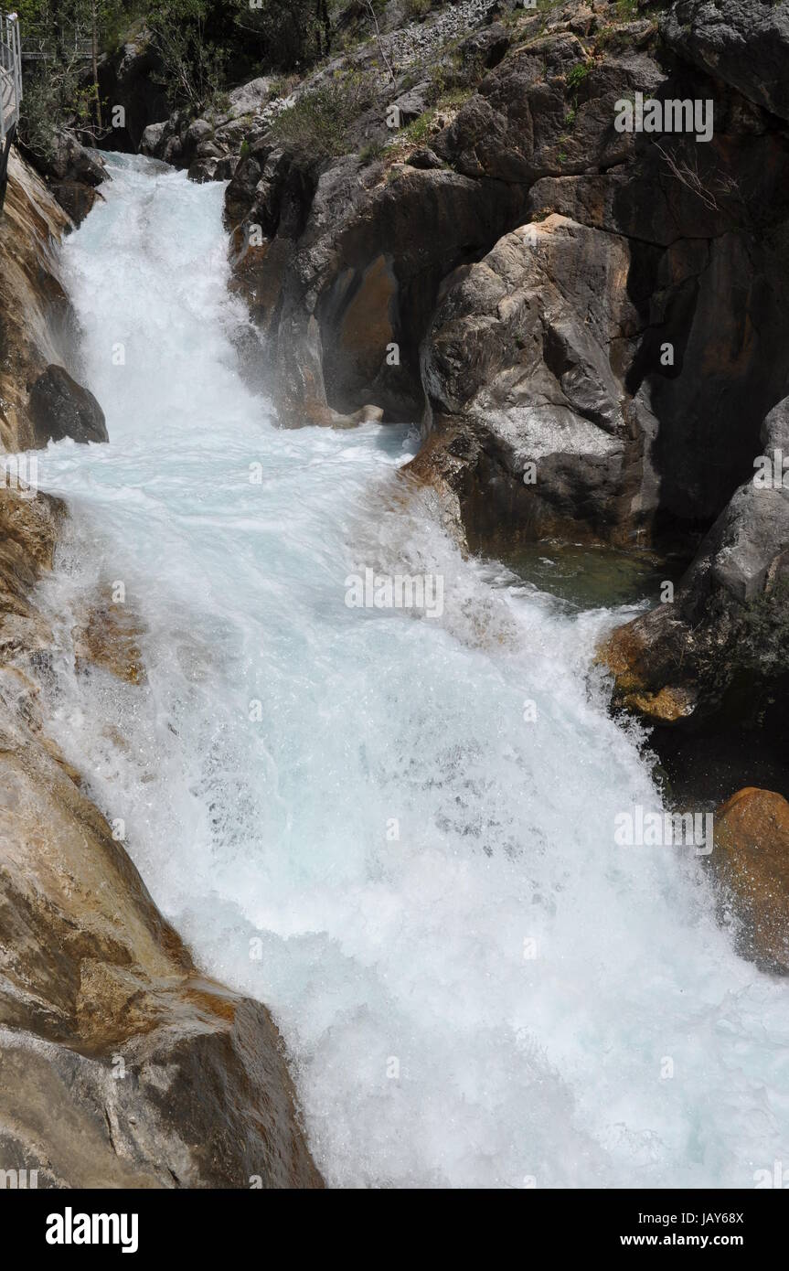 wasserfall, canyon,klamm, schlucht, kaskade, stromschnelle, türkei ...