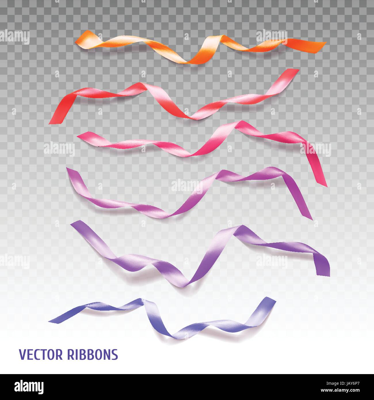 Beautiful Silk vector colorful ribbons made with gradient mesh on transparent background Stock ...