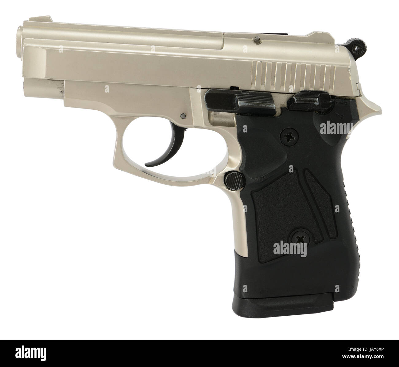 Modern semiautomatic hand gun isolated on white Stock Photo - Alamy