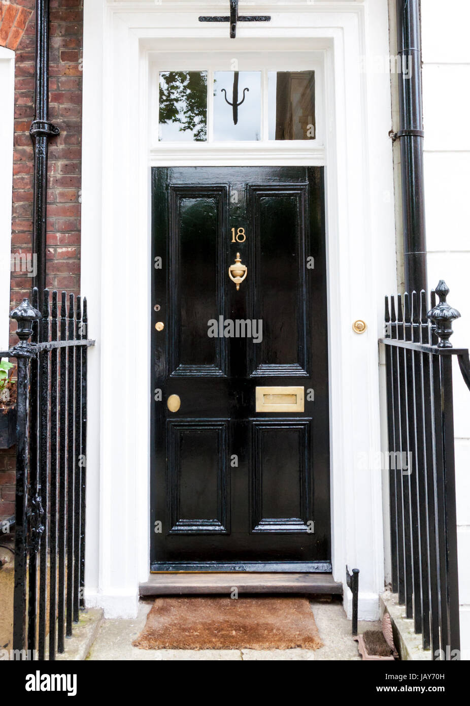 Traditional English victorian front door Stock Photo - Alamy
