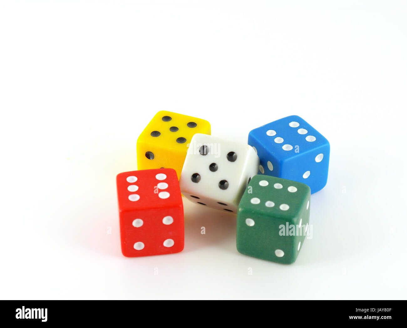 Group of five dice Cut Out Stock Images & Pictures - Alamy