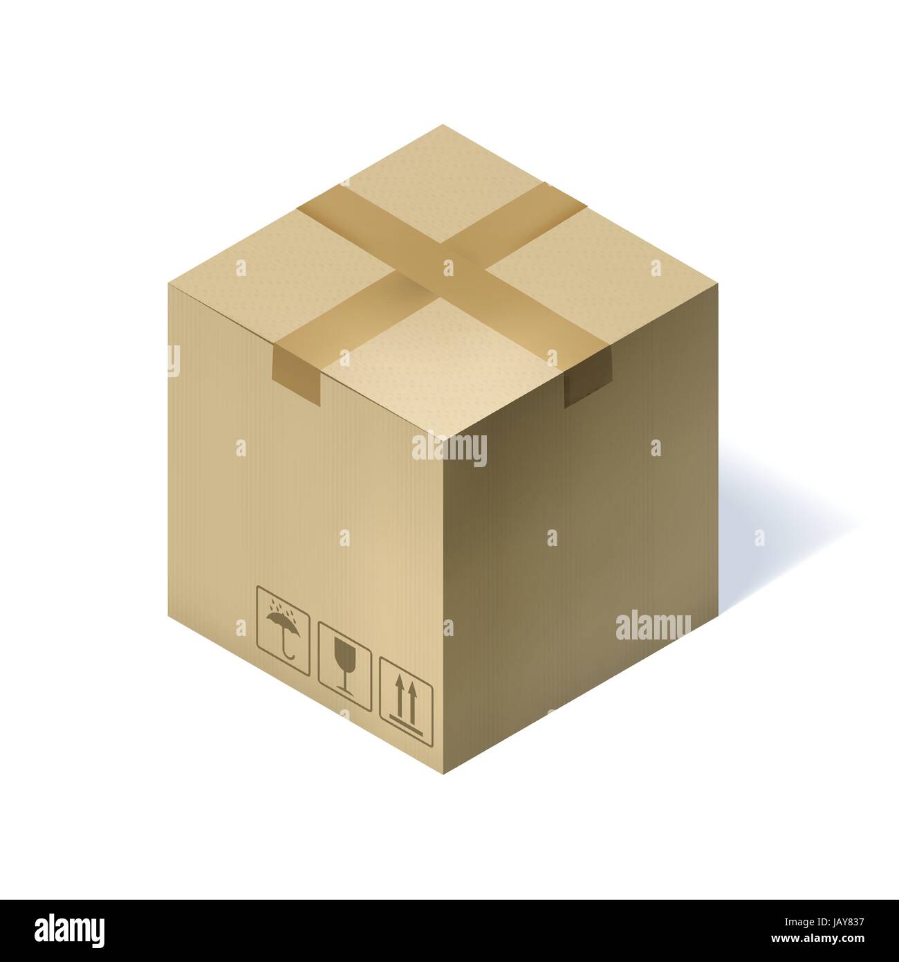 Isometric cardboard box isolated on white background. Vector icon Stock ...