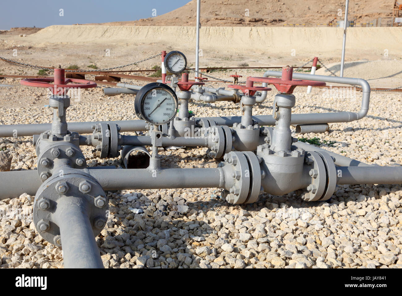 Oil pipeline in Bahrain. Middle East Stock Photo - Alamy
