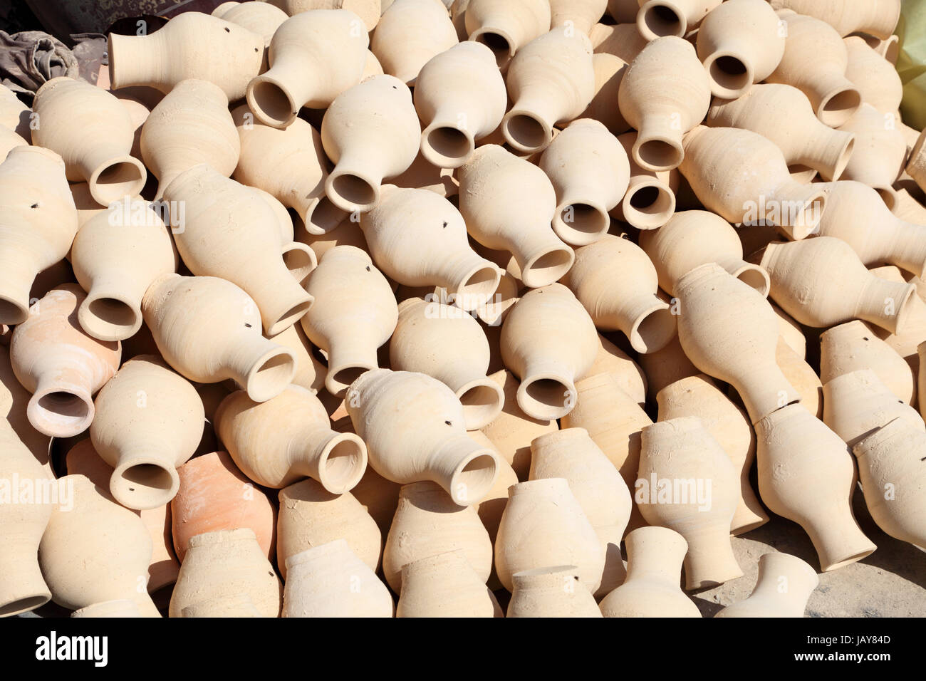 Amphoras in a traditional pottery in Bahrain Stock Photo - Alamy