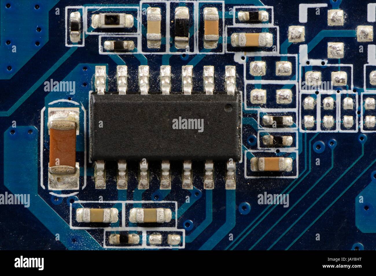 Integrated circuit on the graphic board of a computer Stock Photo - Alamy