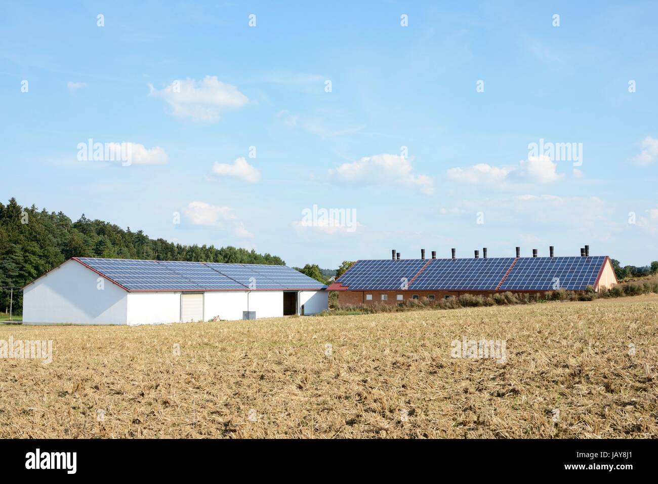 Barn of a farm with solar panels on the roof Stock Photo - Alamy
