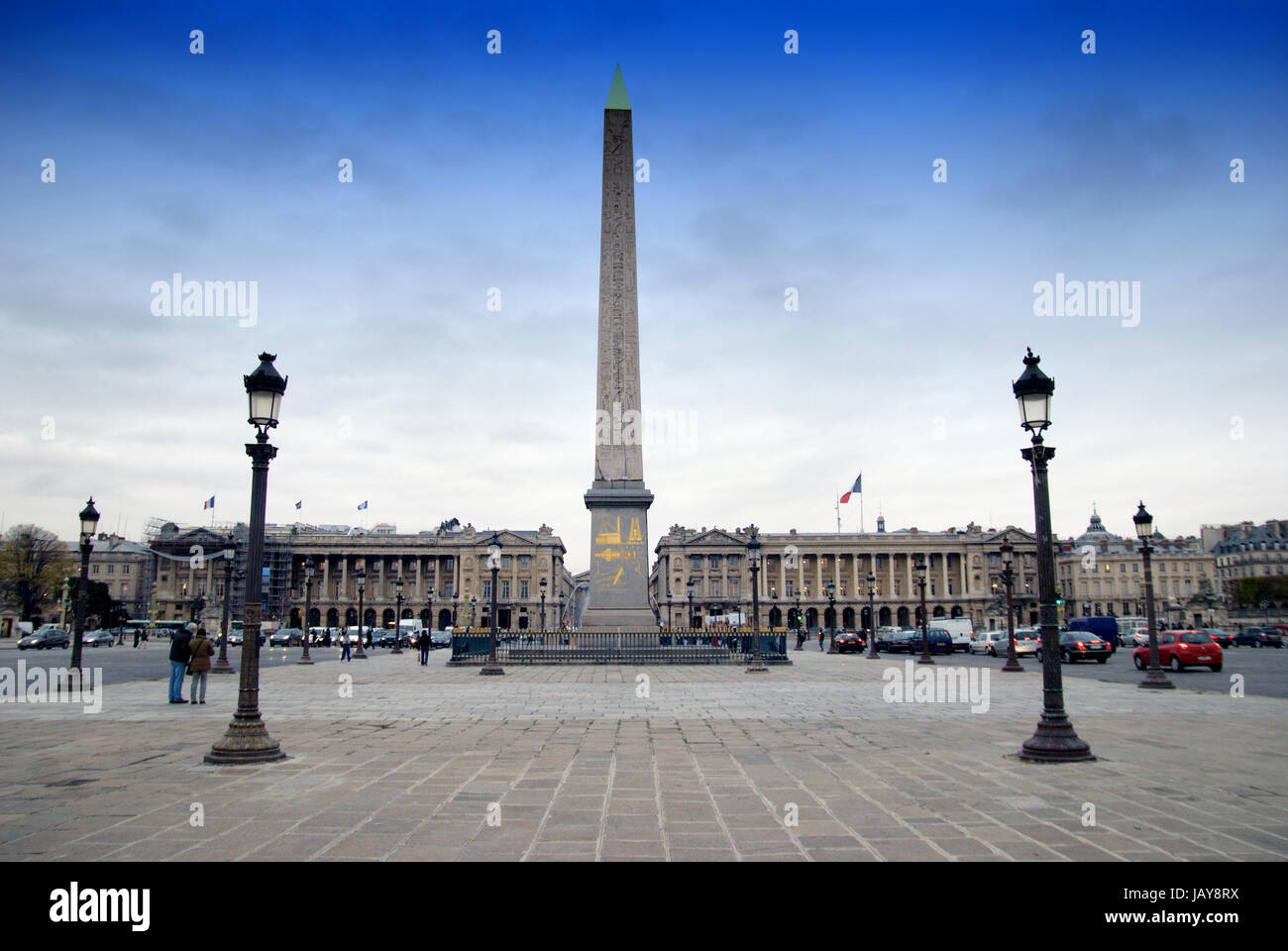 Concorde Square in Paris with Fountain and Obelisk Stock Photo - Alamy
