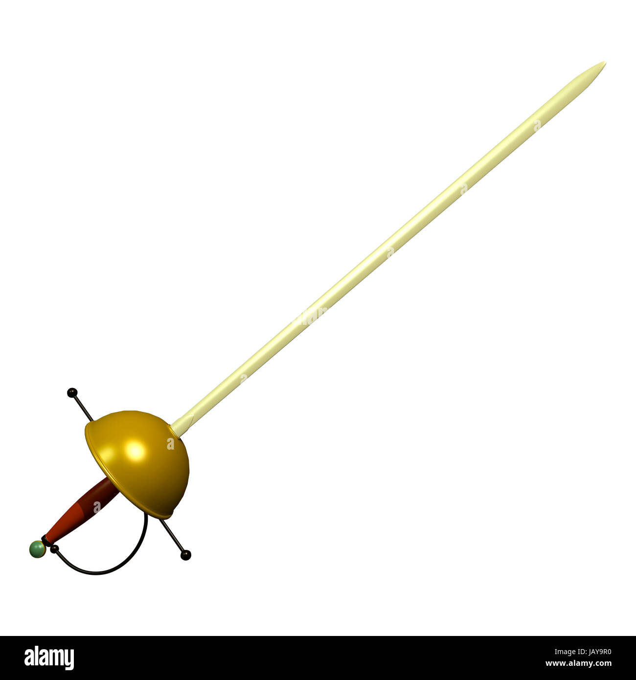 3D digital render of a prince sword isolated on white background Stock ...