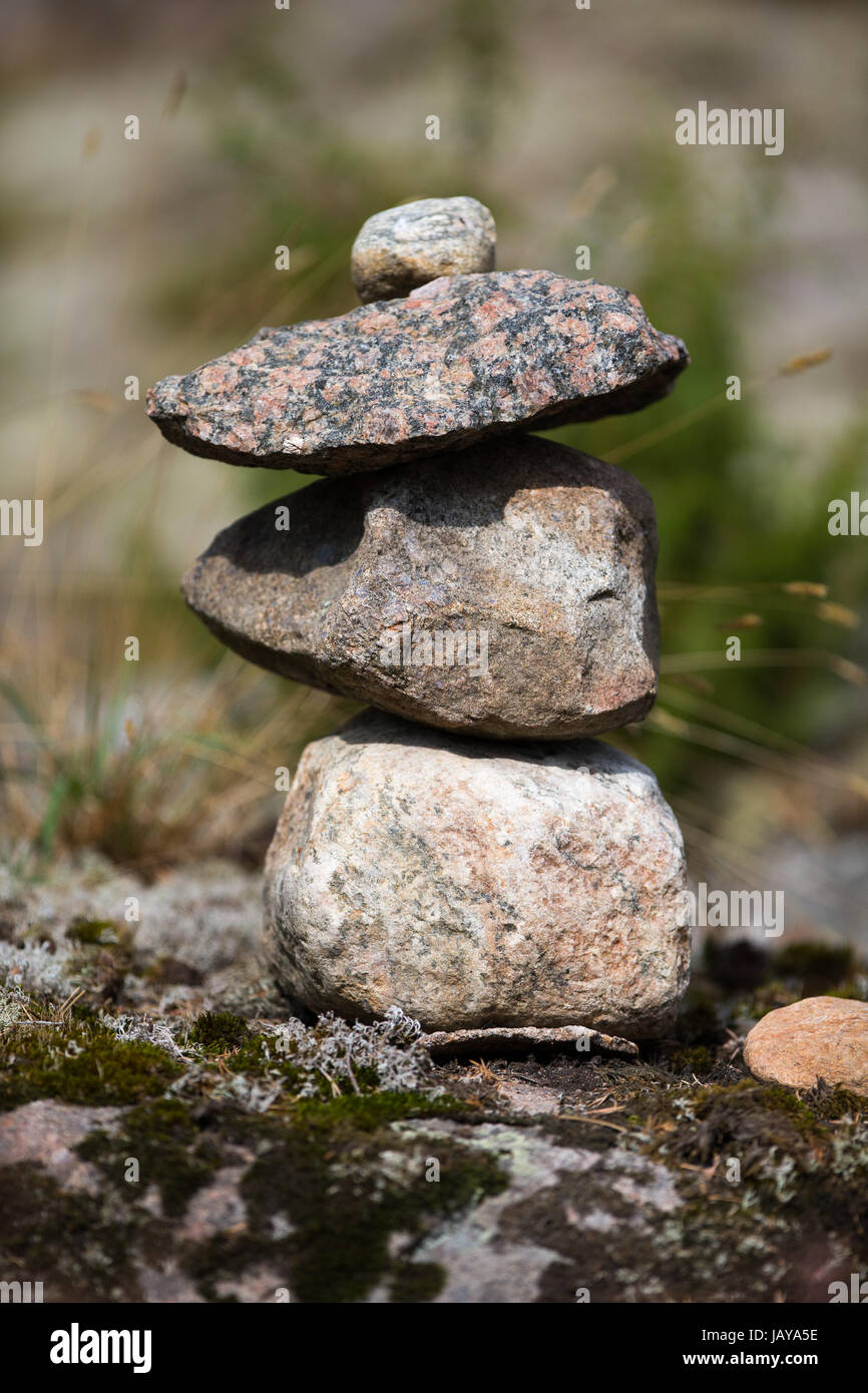 Trail cairns are rocks that been stacked to mark a trail Stock Photo ...