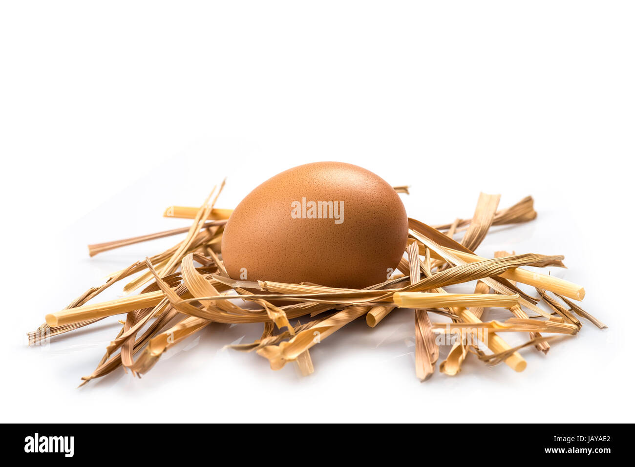 Fresh egg on some straw isolated over a white background Stock Photo ...