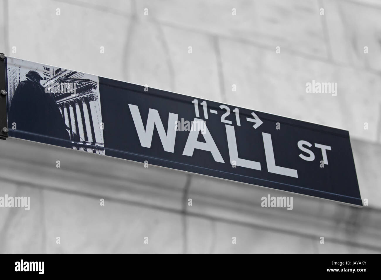 Street signs for Wall Street in Lower Manhattan (New York City Stock ...