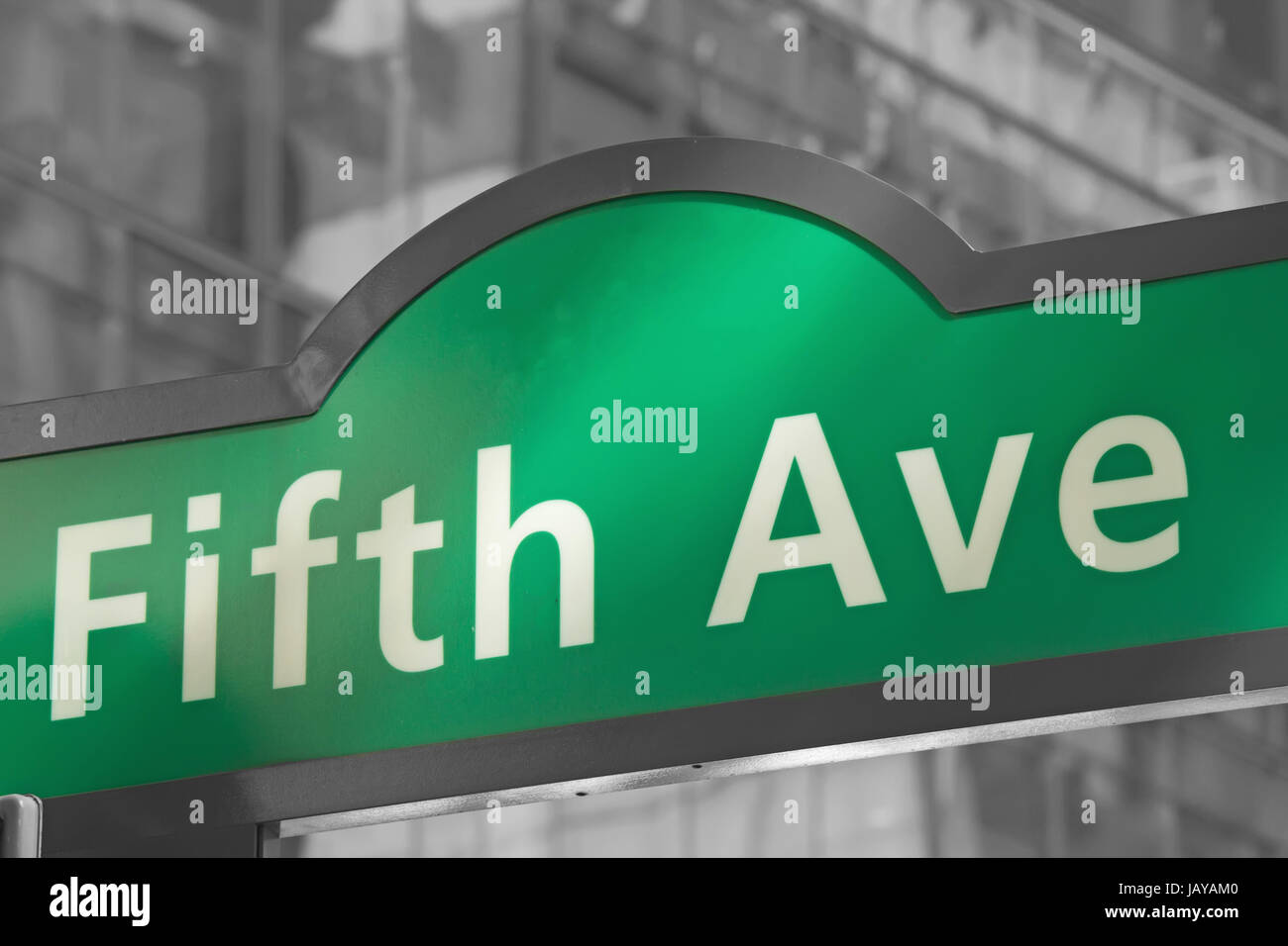 Street signs for Fifth Avenue in Manhattan (New York City). Color ...
