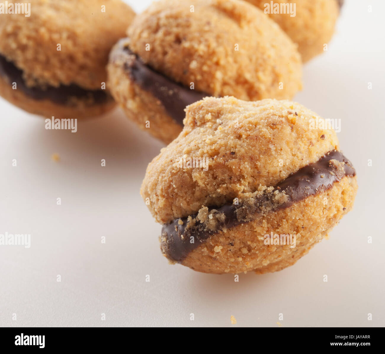 Baci di dama, typical Italian biscuits, over white background Stock ...