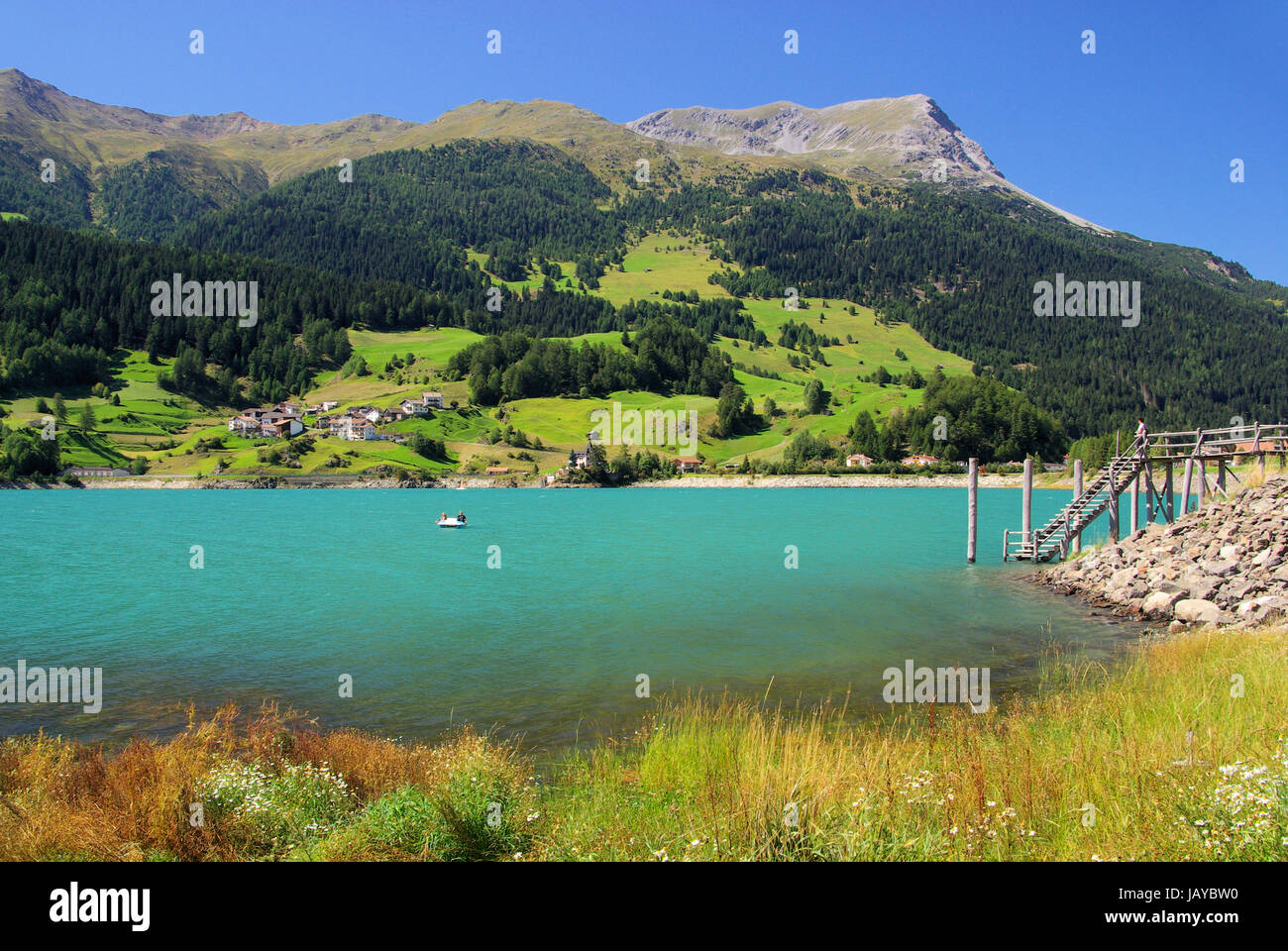 Reschensee - lake Reschensee 01 Stock Photo - Alamy