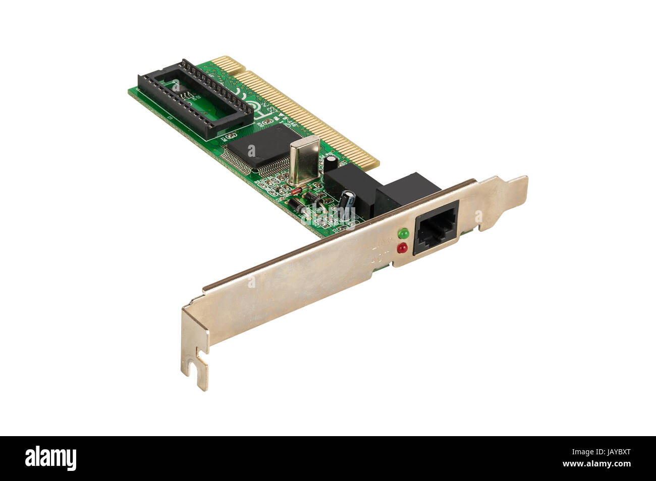 Old network adapter isolated on white background with clipping path ...