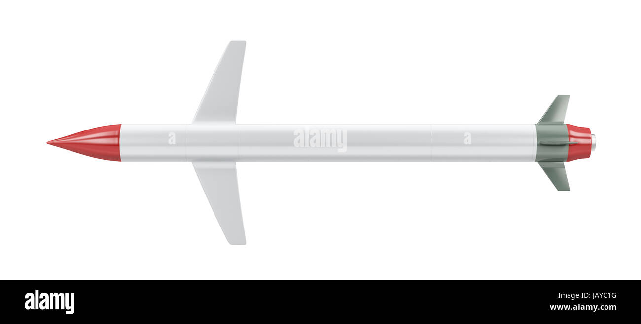 Cruise missile isolated on white background, top view Stock Photo - Alamy