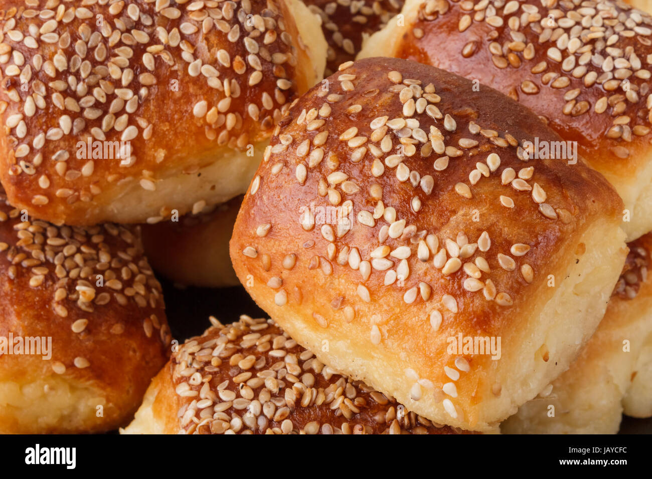 a closeup of sweet sesame buns Stock Photo - Alamy