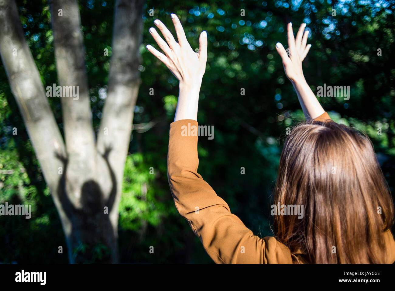 Shadow figures with hands hi-res stock photography and images - Alamy