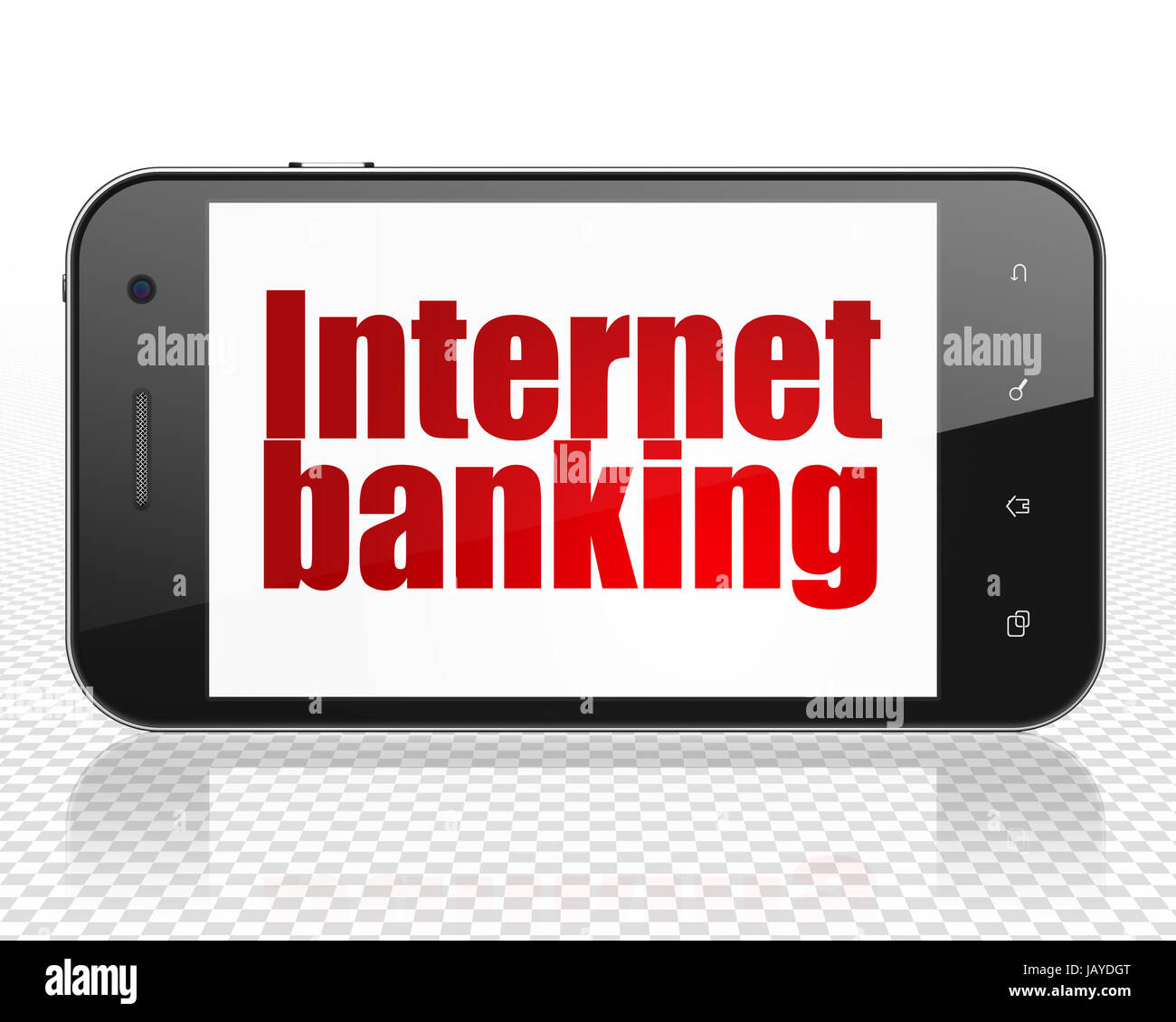Currency concept: Smartphone with red text Internet Banking on display ...