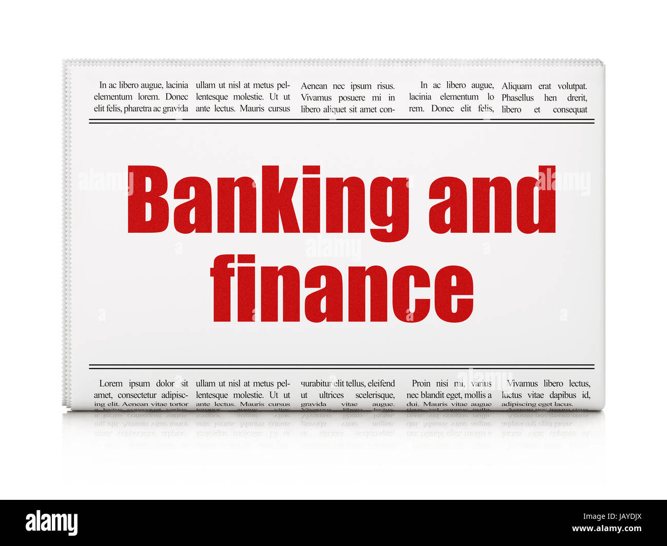Banking concept: newspaper headline Banking And Finance on White ...