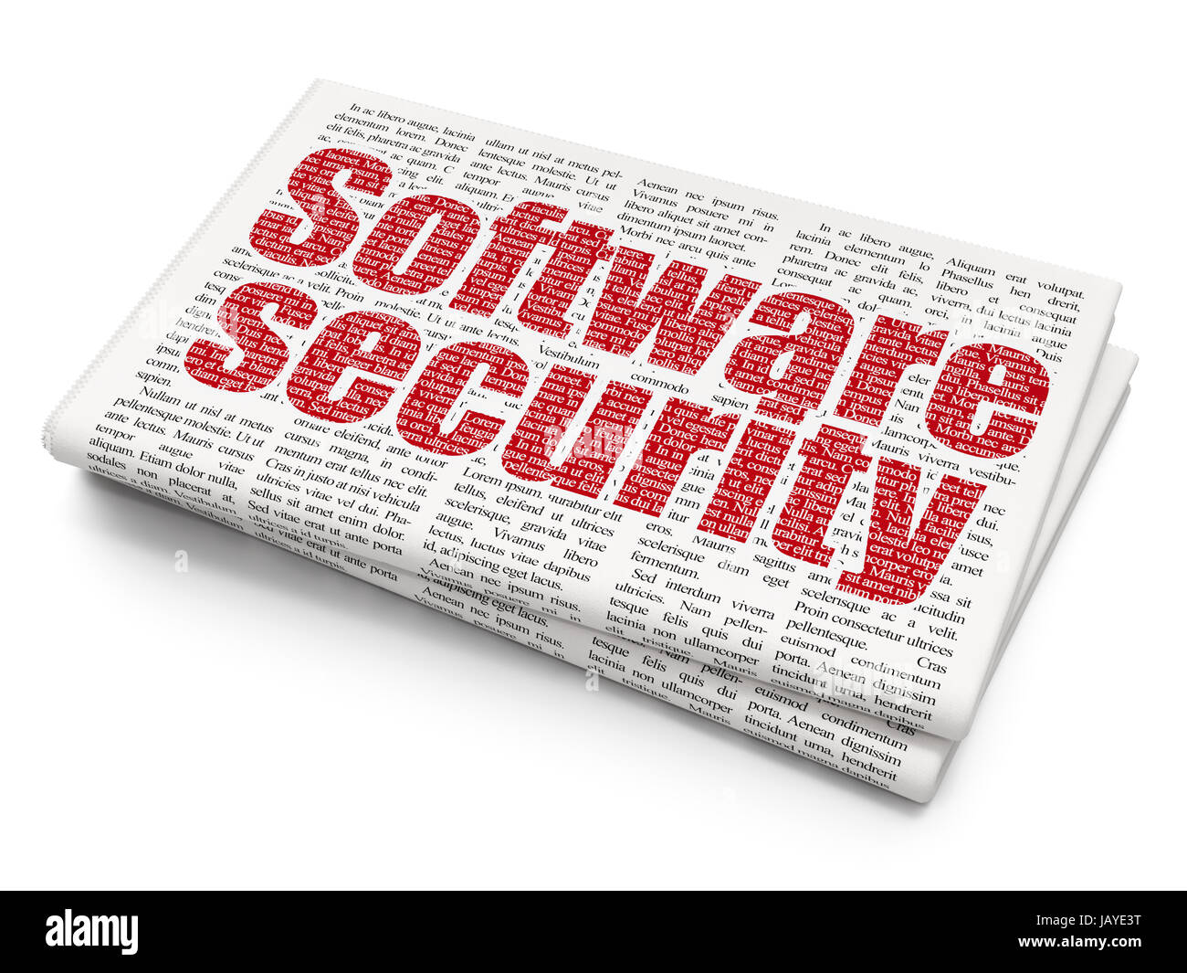 Protection concept: Pixelated red text Software Security on Newspaper ...