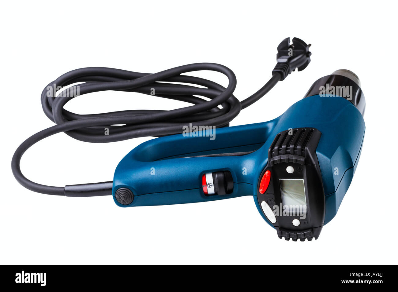 industrial programmable heat gun with LCD display isolated on white ...