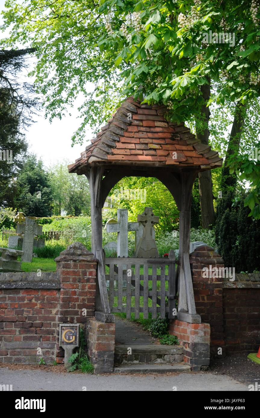 Small Lych Gate, St Katharine's Church, Ickleford, Hertfordshire Stock ...