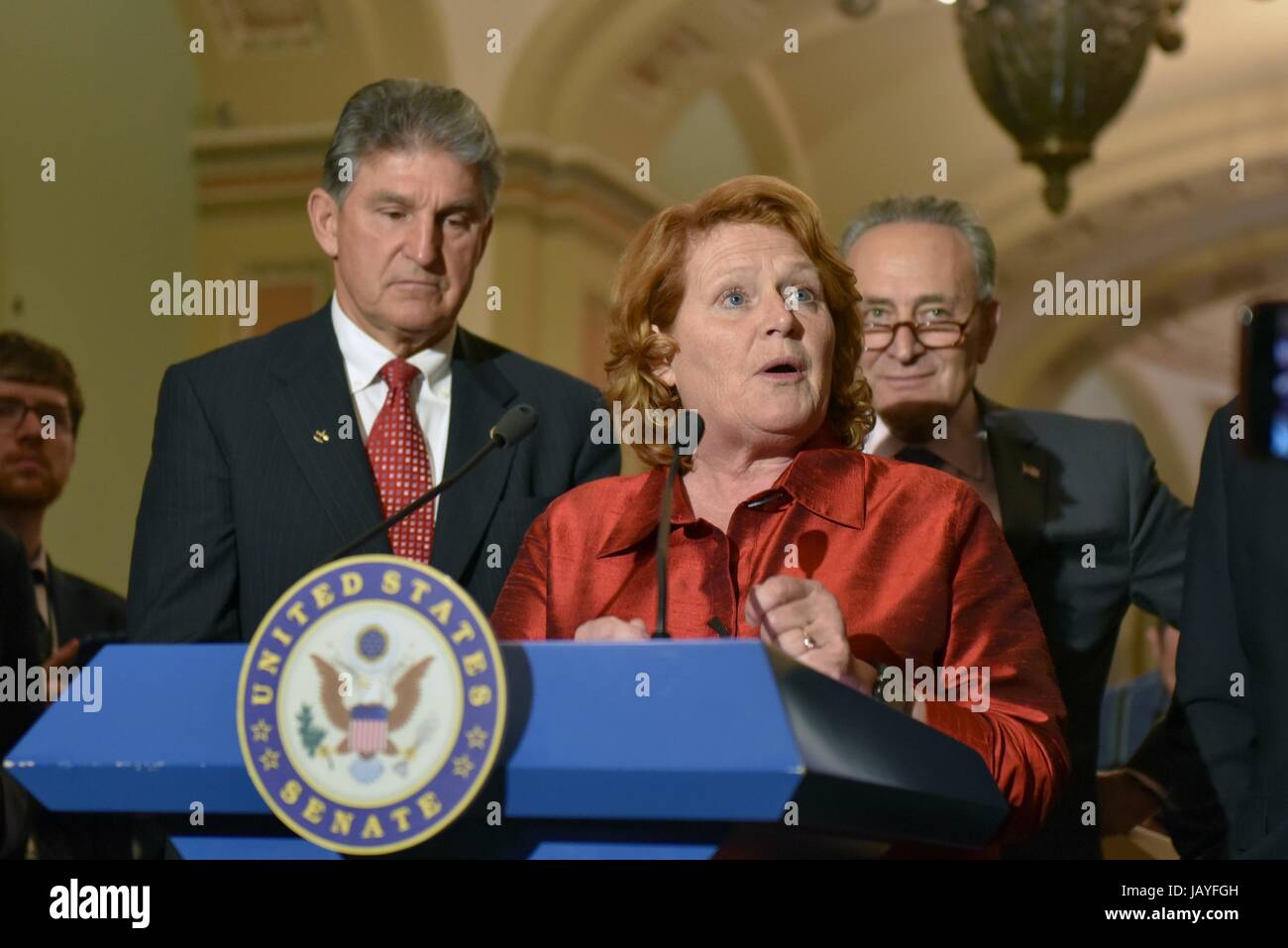 U.S. Sen. Heidi Heitkamp of North Dakota during a Democratic leadership ...