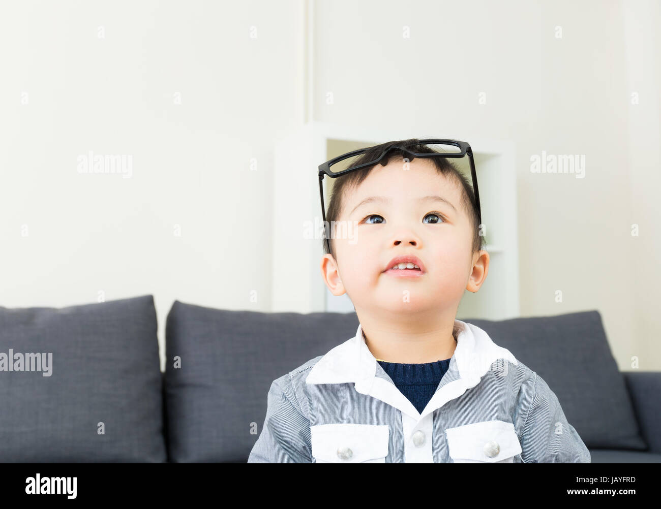 Little boy wear glasses Stock Photo - Alamy