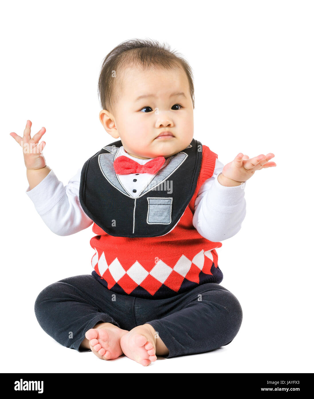 Baby raise up hand Stock Photo - Alamy