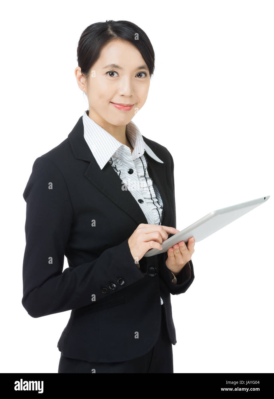 Woman using tablet Stock Photo - Alamy