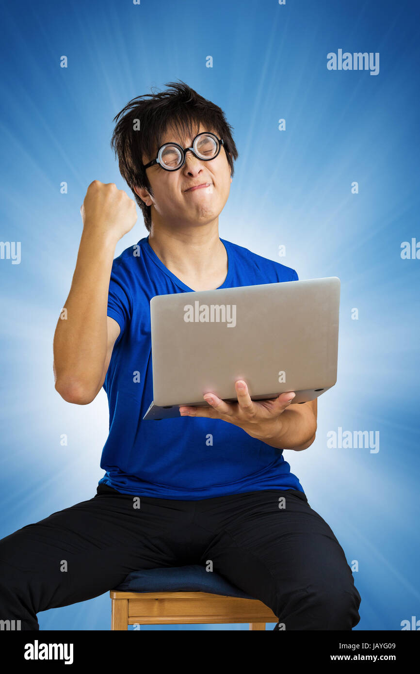 Ugly man on computer hi-res stock photography and images - Alamy