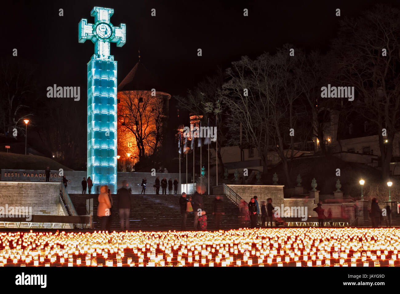 A memorial remembering the victims of Soviet deportations in Tallinn ...