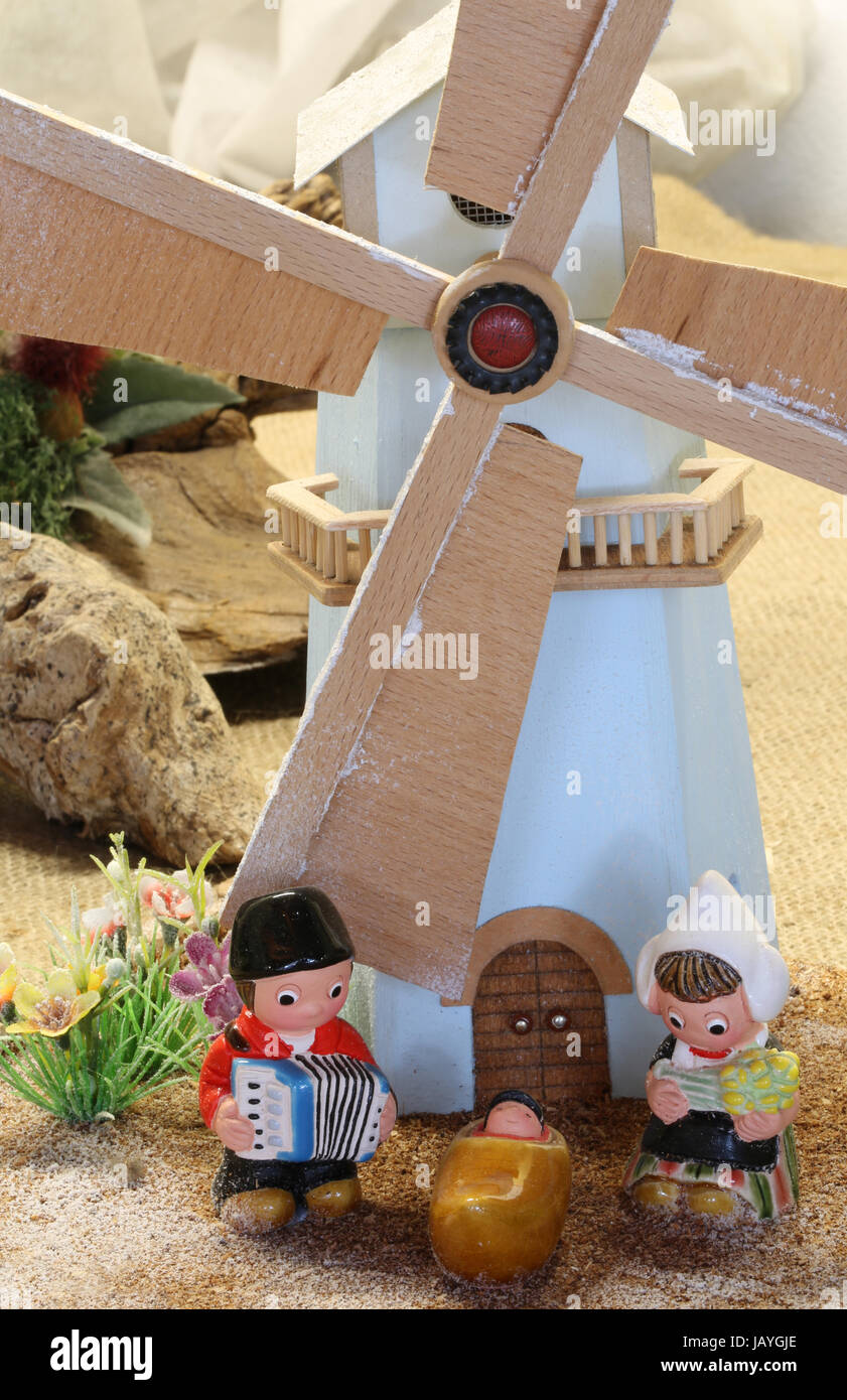 nice Dutch nativity scene with Holland windmill Stock Photo - Alamy