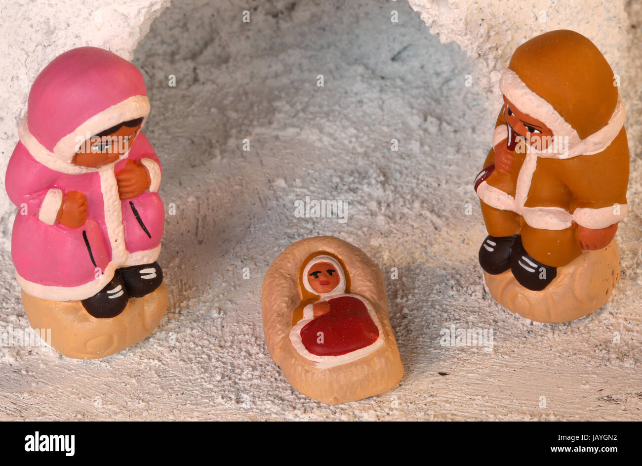 Igloo and Icelandic crib figurines of the Holy Family of Nativity Scene ...