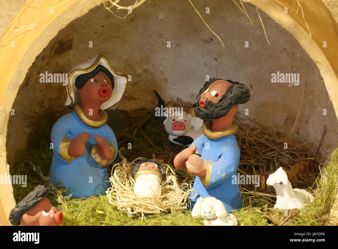 Nativity scene with the holy family to Brazil in Latin American style ...