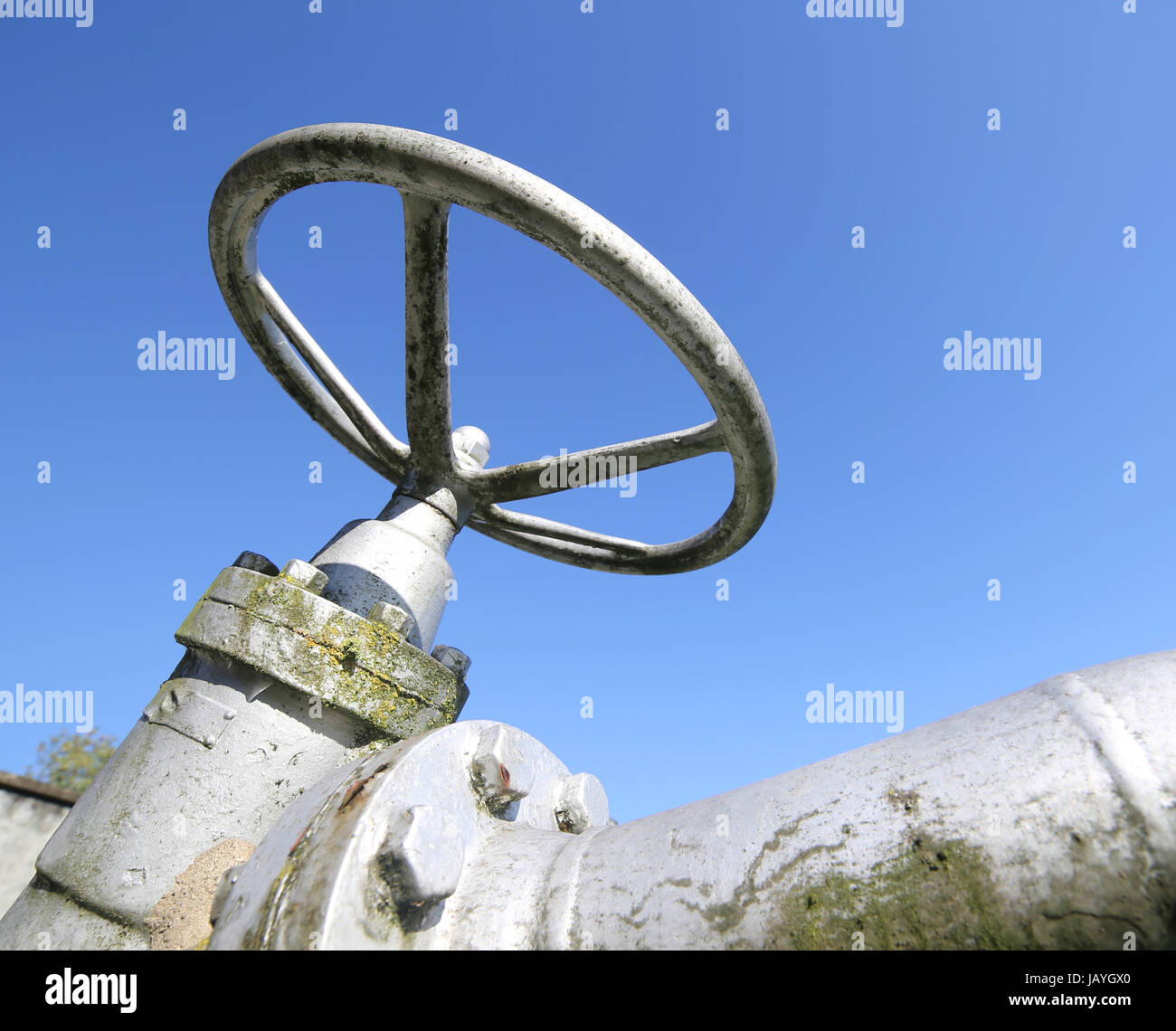 Detail of the safety valve for closing the flow in the industrial ...