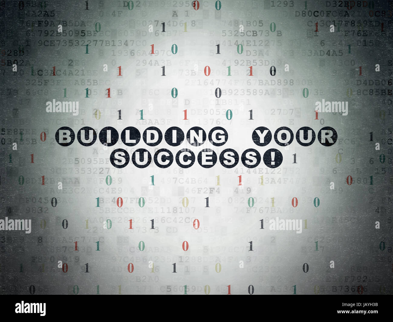 Finance concept: Painted black text Building your Success! on Digital Data Paper background with ...