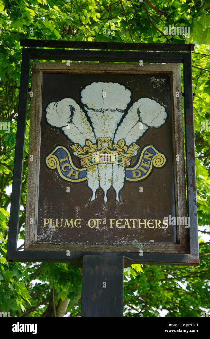 Plume Of Feathers Sign, Ickleford, Hertfordshire Stock Photo - Alamy