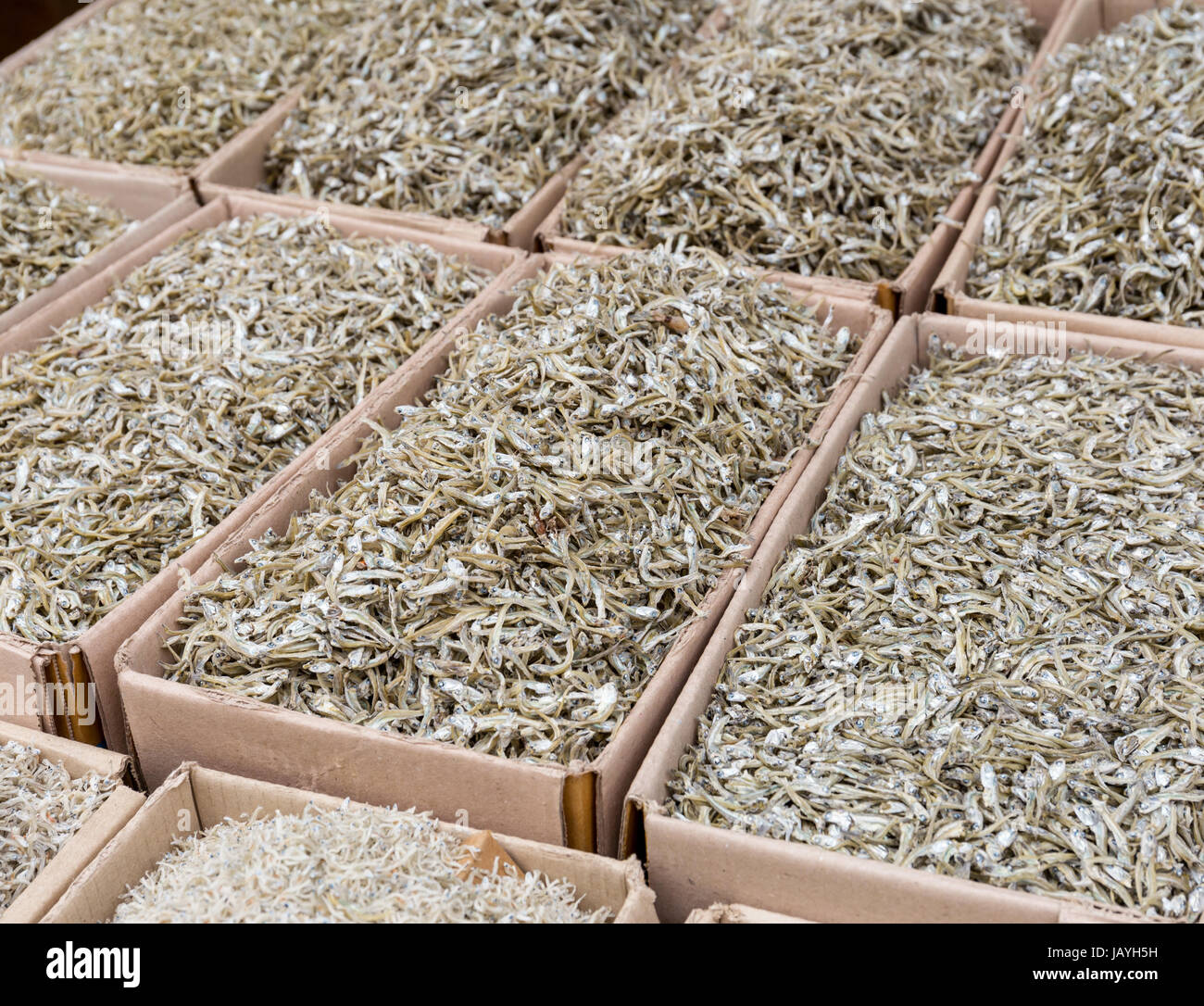 Dried salty fish in food market Stock Photo - Alamy