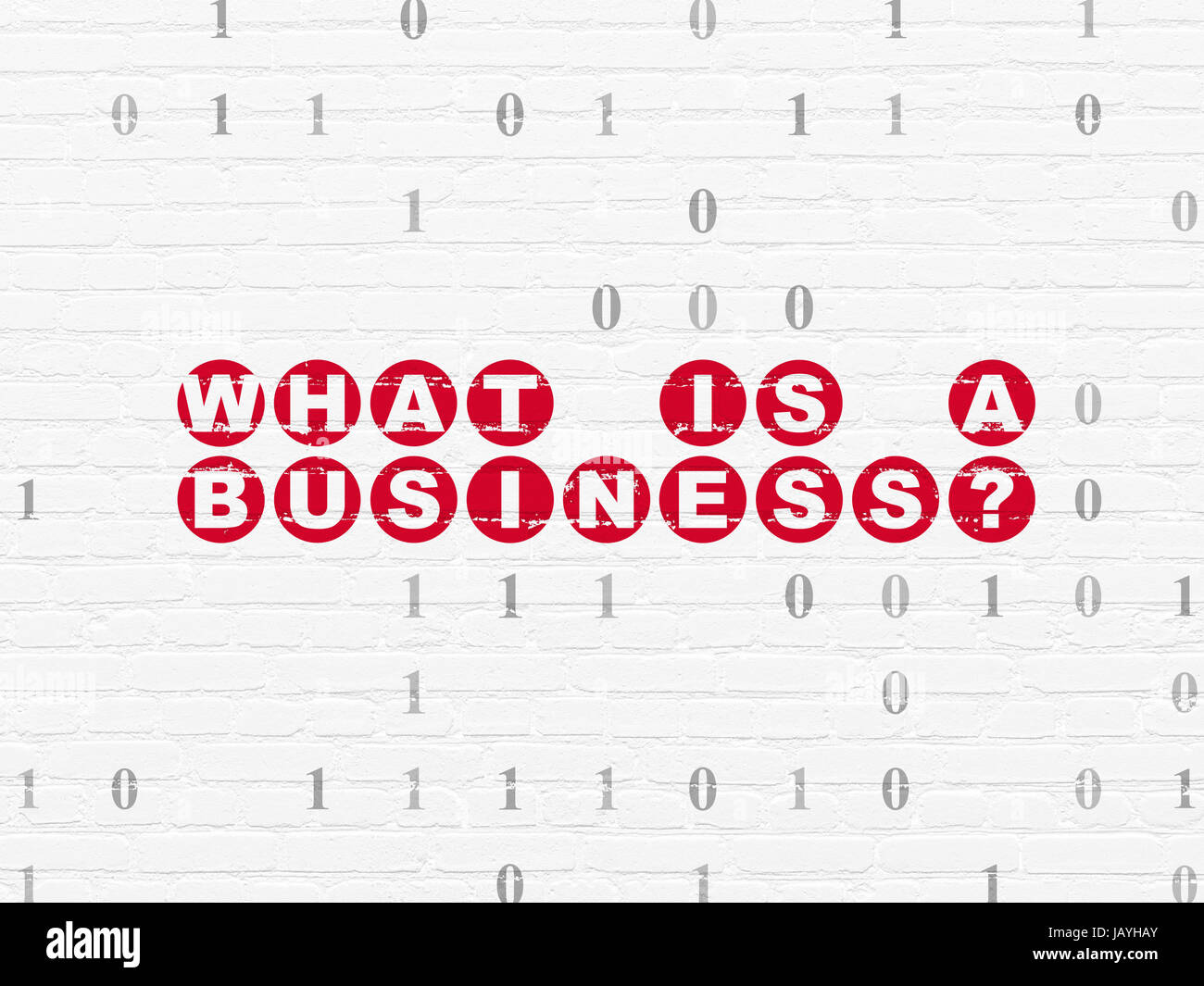 Business concept: Painted red text What is a Business? on White Brick wall background with ...