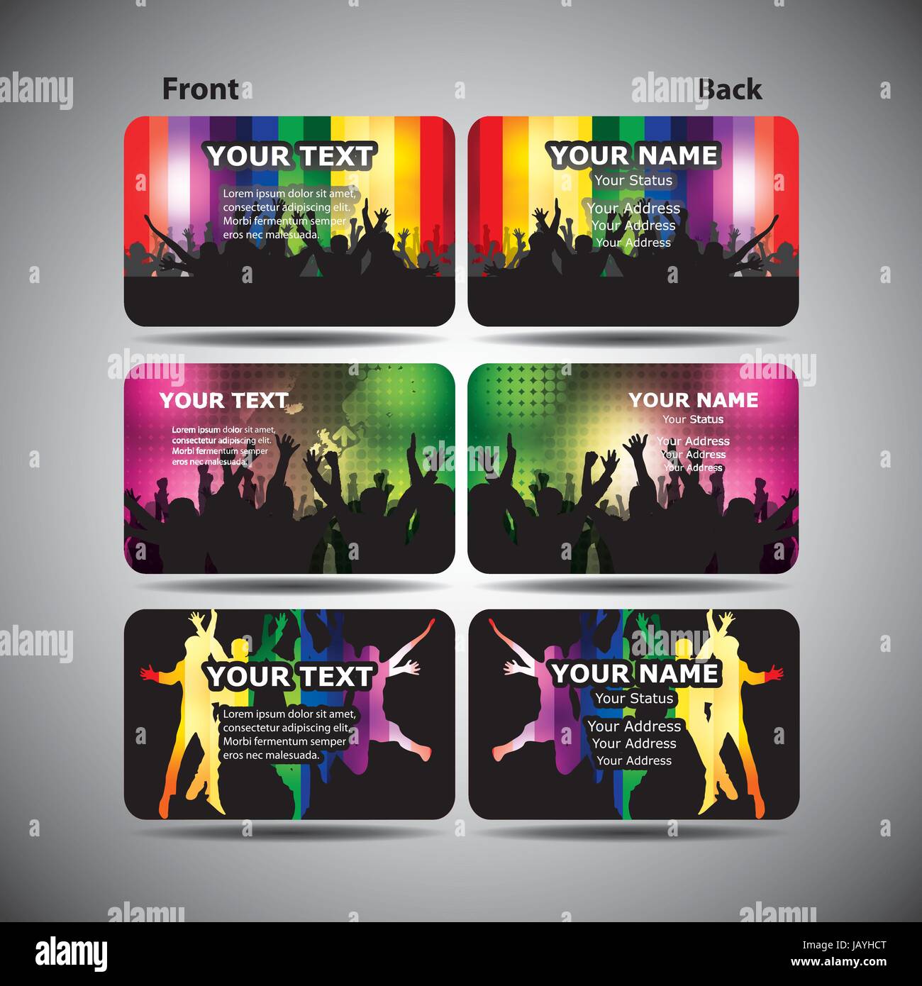 Colorful Party Time Business Card Designs - Illustration in Freely ...