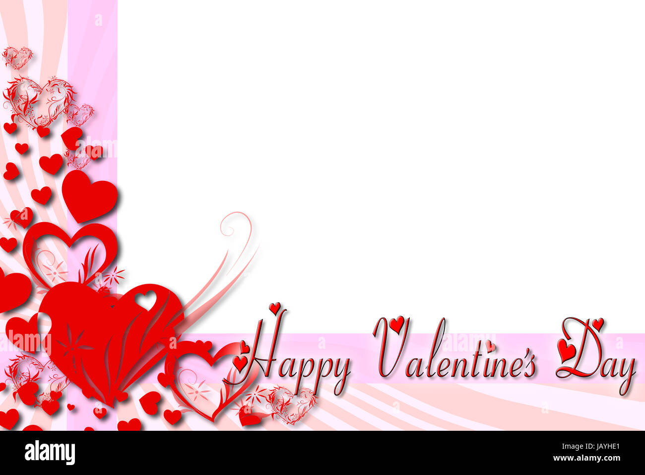 Greeting card for Valentine's Day, in red and pink, with a space for ...