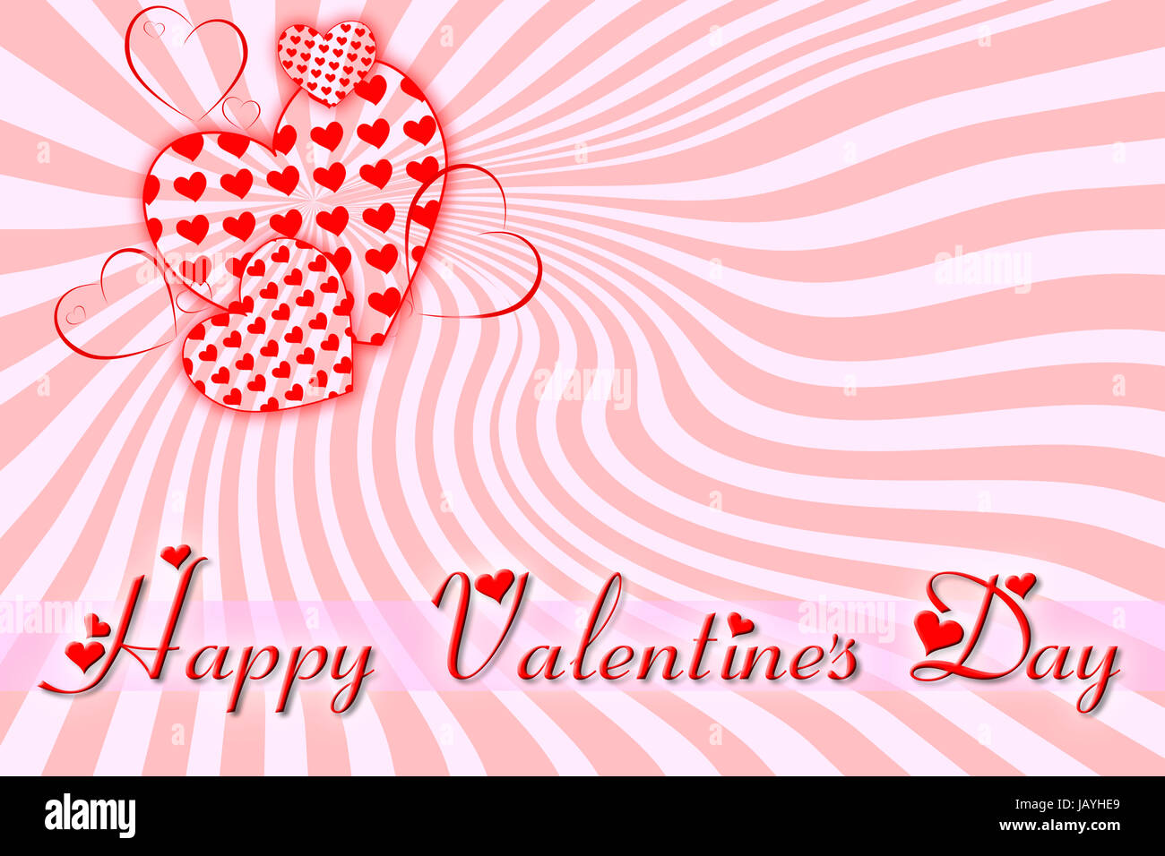 Greeting card for Valentine's Day, in red and pink, with a space for ...