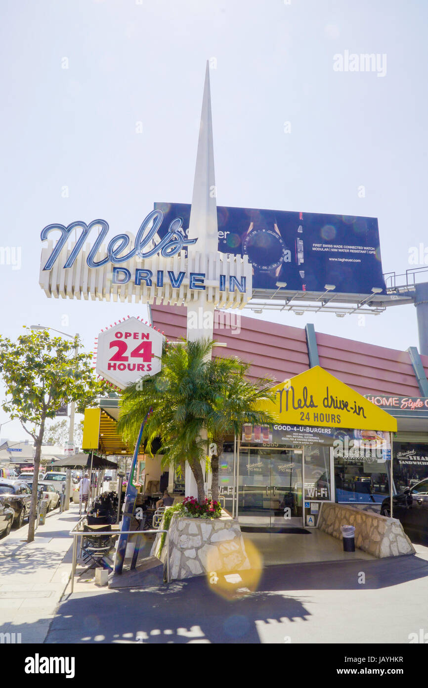Famous Mels Diner at Sunset Blvd in Los Angeles - LOS ANGELES ...
